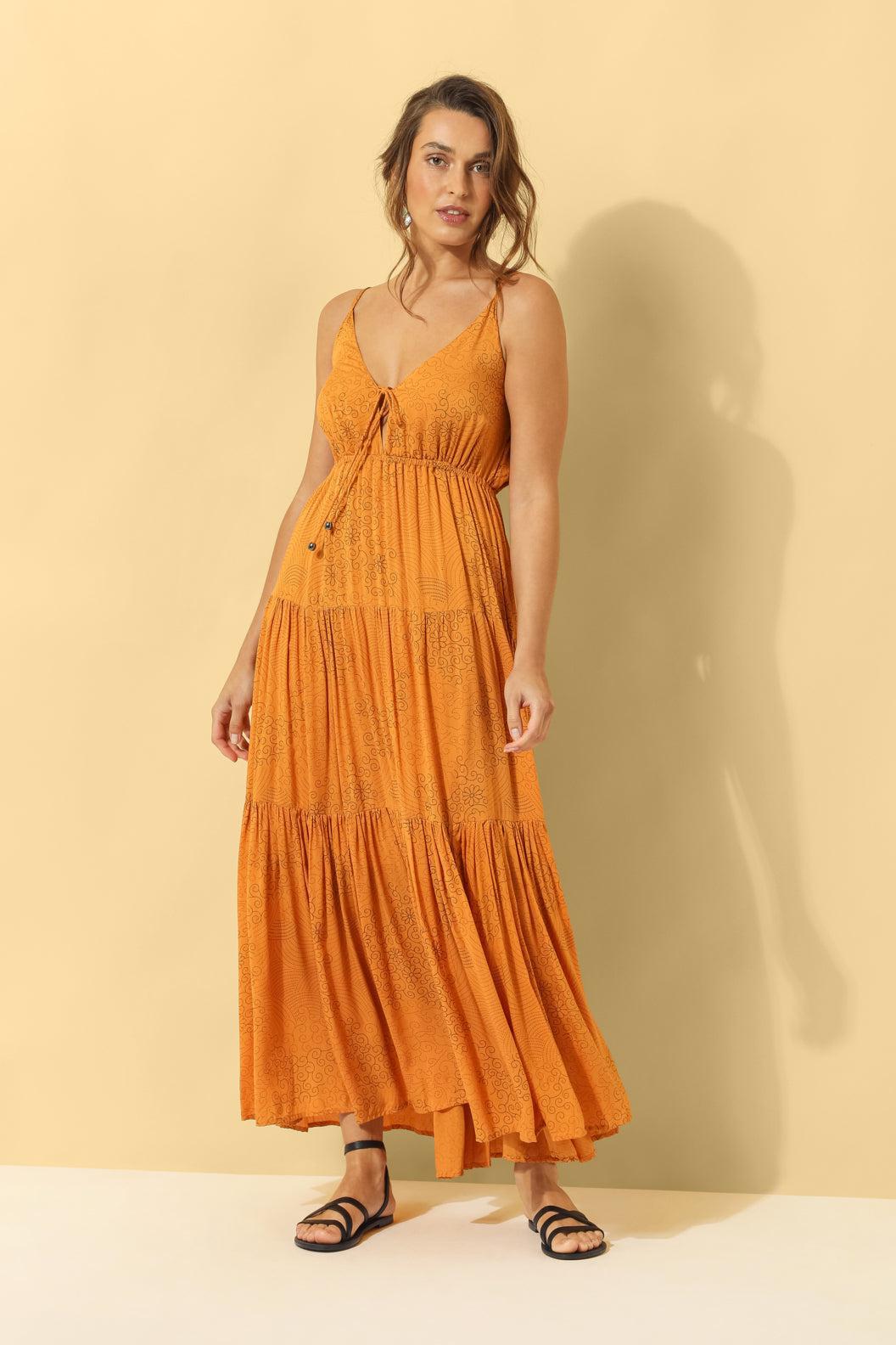 Indie Maxi Dress | Burnt Orange | Harla | Boho Style