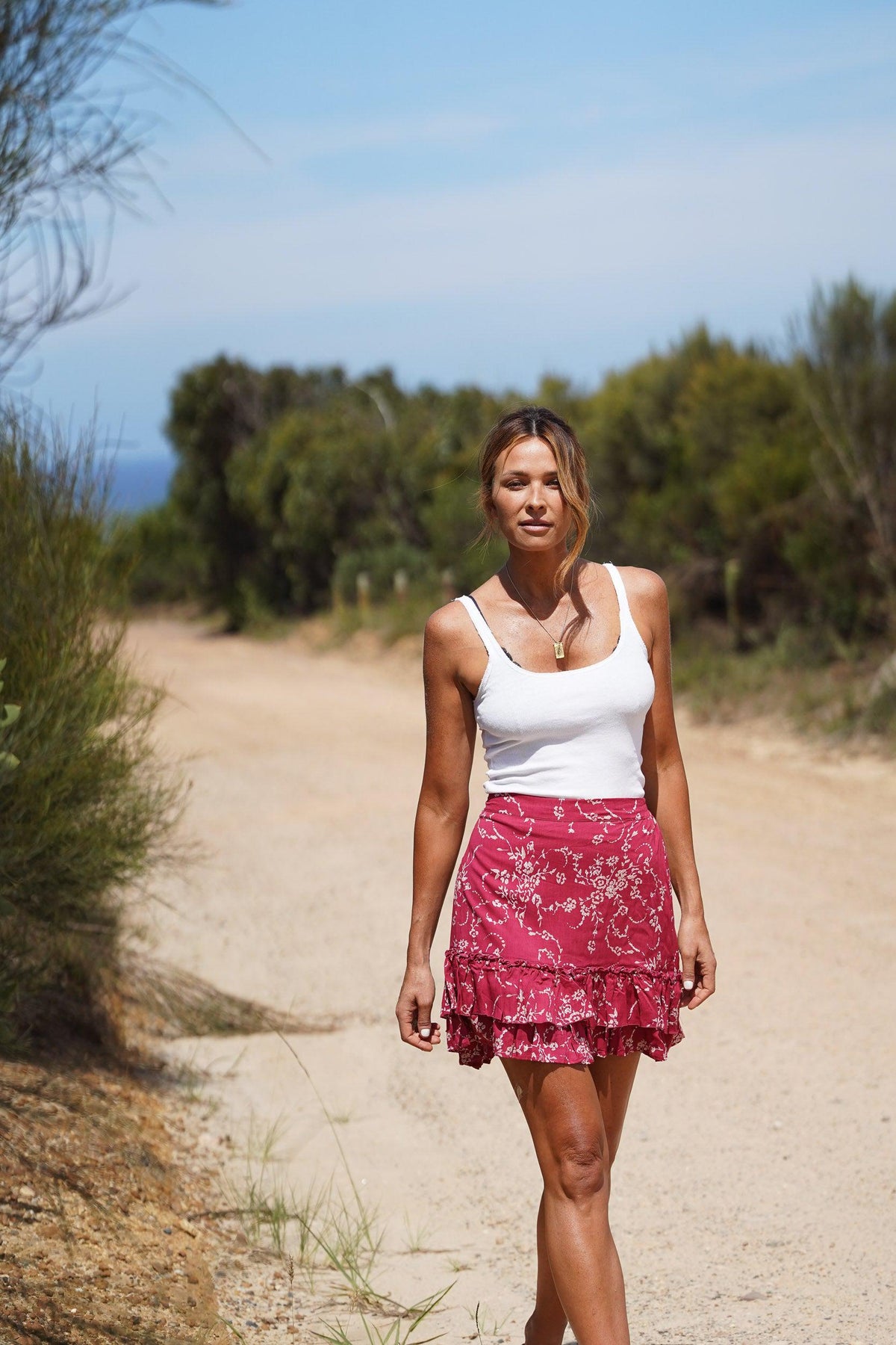 Mini Tiered Mini Skirt ~ Rich Red | Harla | Summer Style