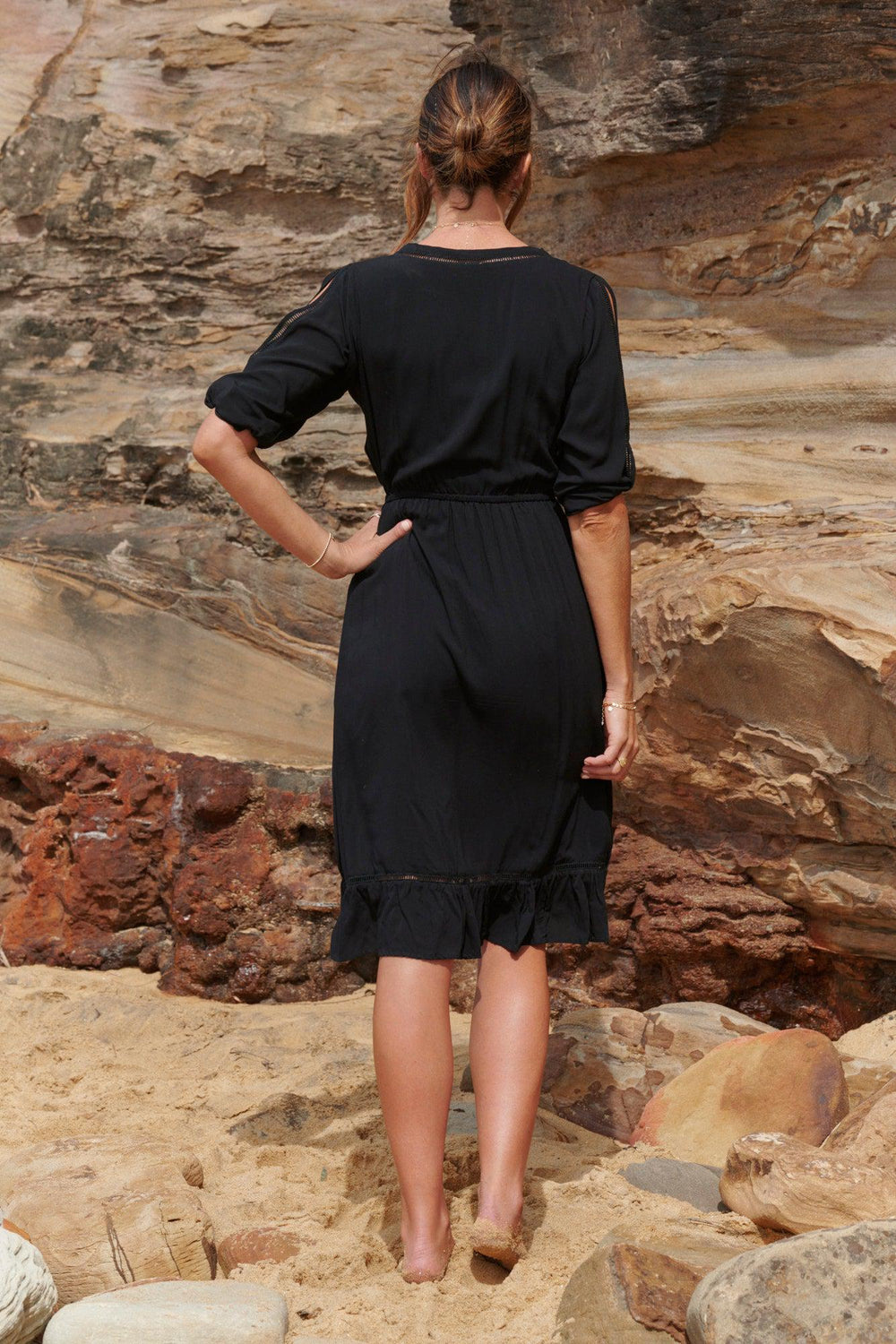 Helena Cross Over Dress ~ Black | Boho Chic Dresses | Harla