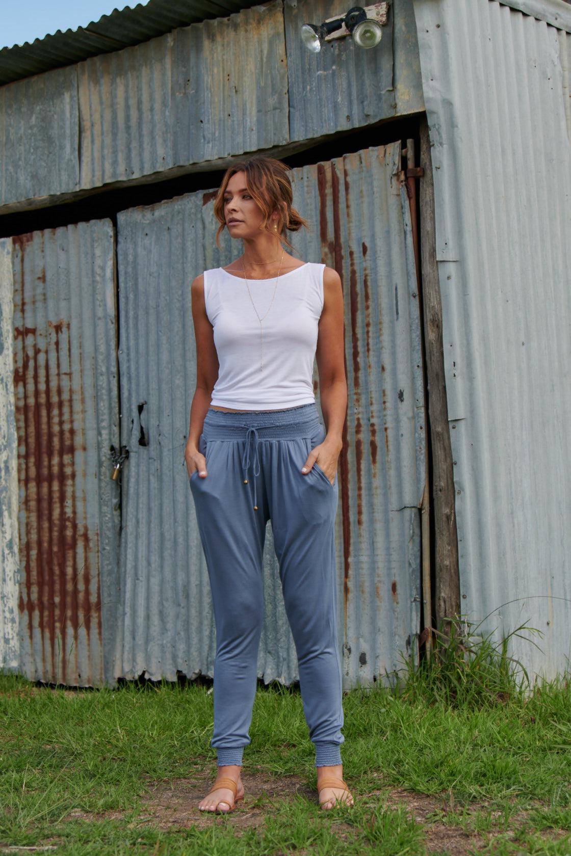 Tyler 100% Bamboo Pants ~ Blue | Bamboo Clothing Online | Harla